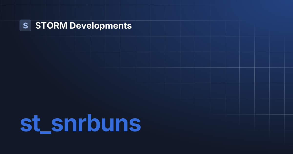 st_snrbuns | STORM Developments